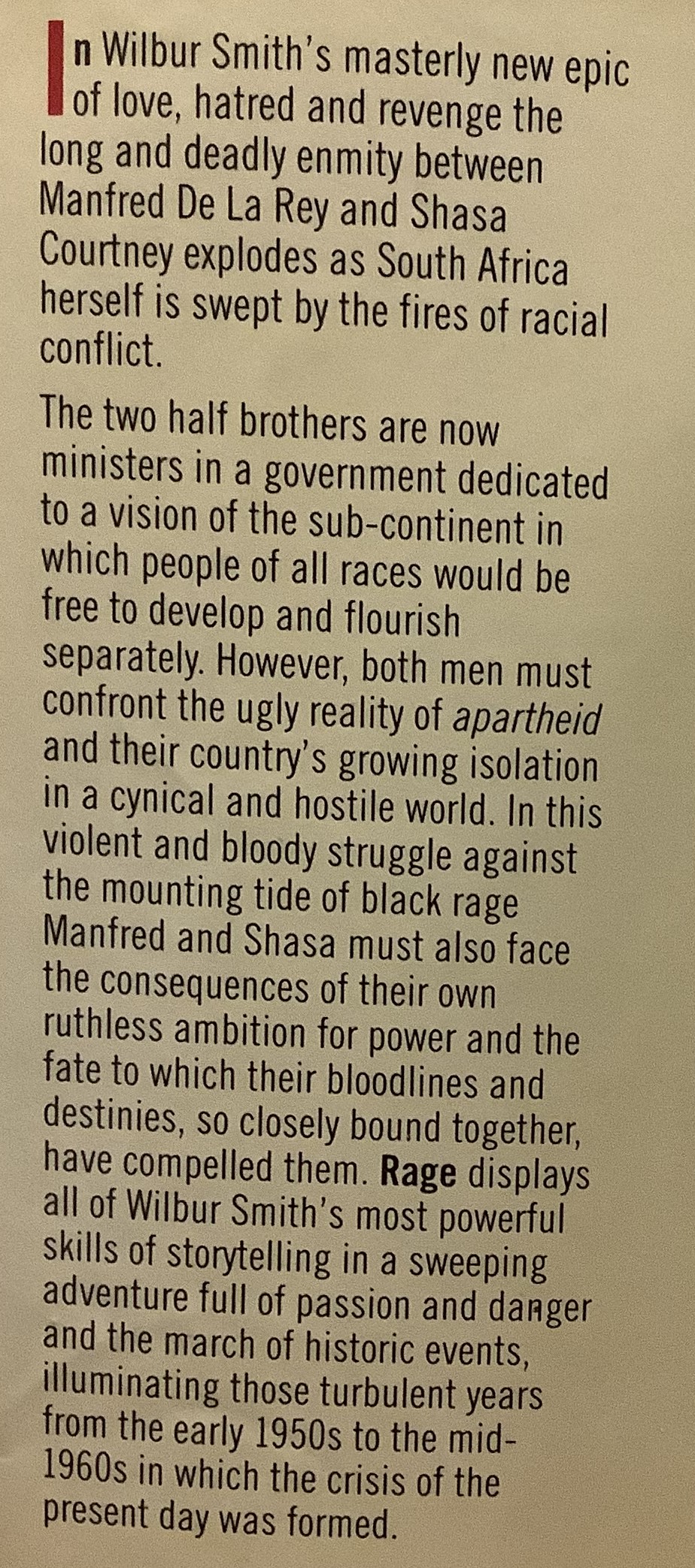 Rage - Wilbur Smith - Prelove large hardcover - Buki Huki