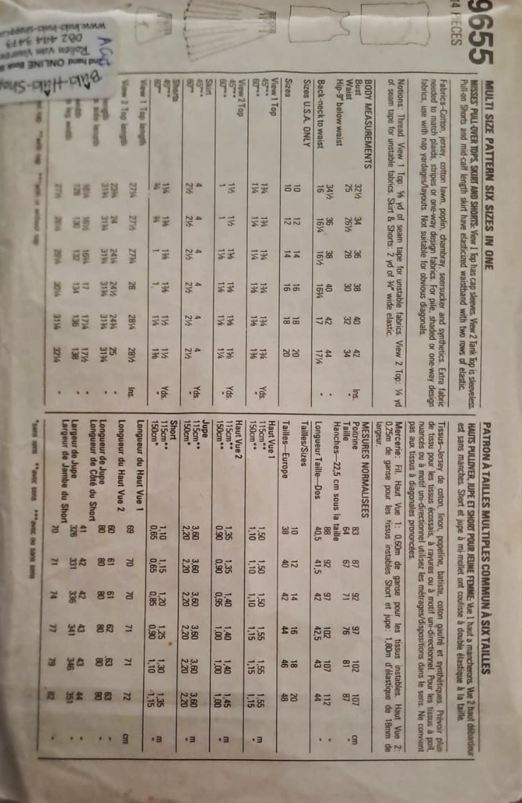 Simplicity #9655 Sewing Pattern already cut Size 10-20 (PRELOVED ...